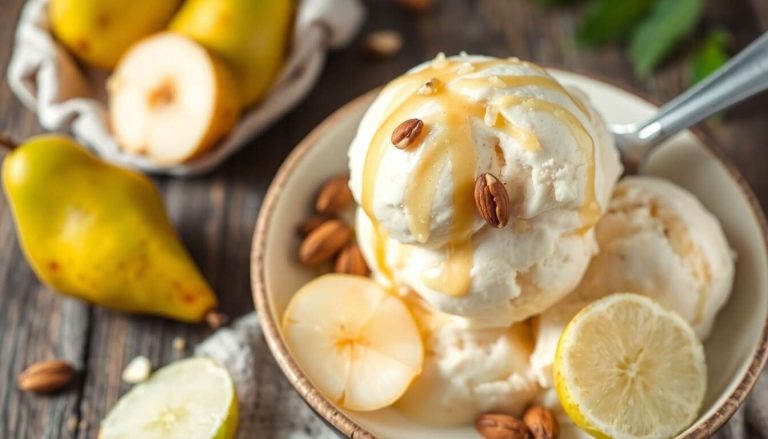 Recette saine : glace végane amande, poire & agave